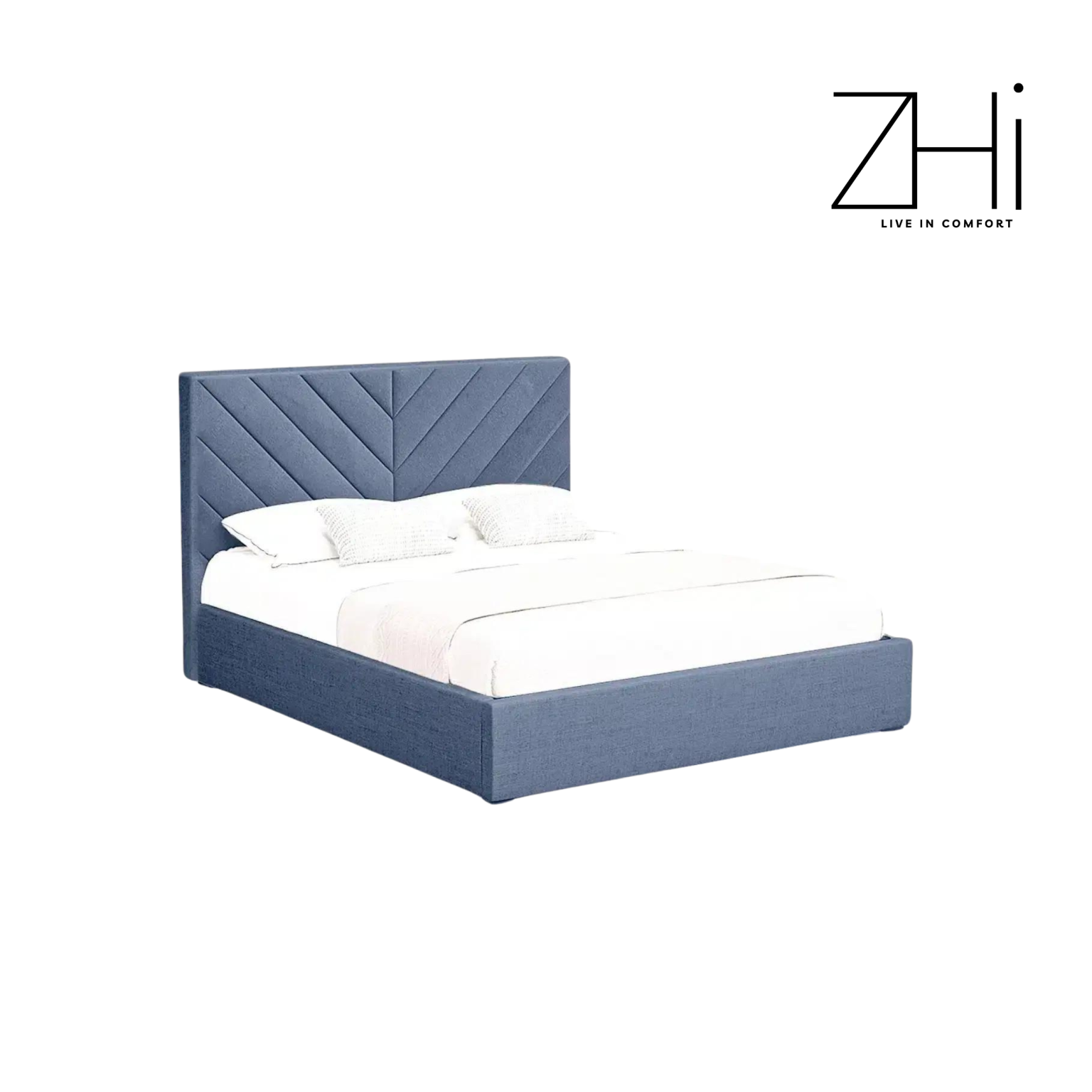 Soft Blue Chevron Bed – ZHi