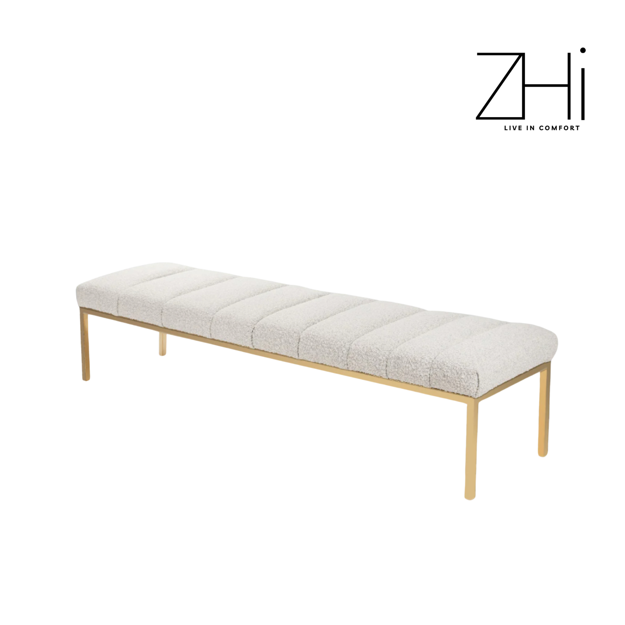 Luxe Bouclé Upholstered Bench – ZHi