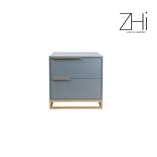 Midnight Blue Two-Drawer Nightstand – ZHi